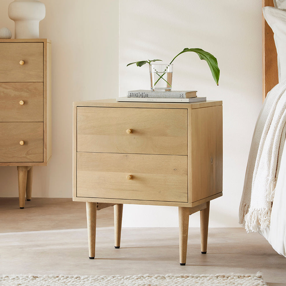 Scandinavian Light Oak Oslo Bedside Table – Home And Bay